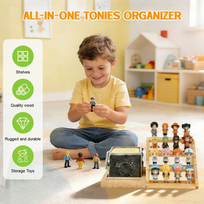 Étagère Tonies pour Toniebox, Design Magnétique 4 Niveaux, avec Sac de ...