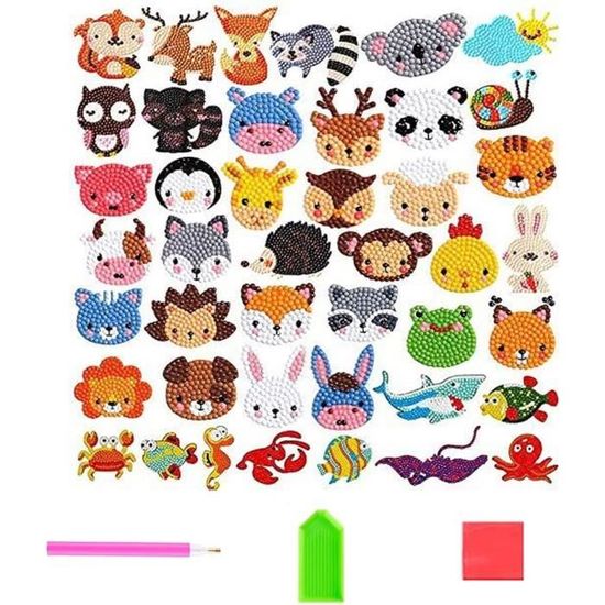 43 Pièces 5D Diamond Painting Kit Enfant Diy Peinture Diamant Animaux ...