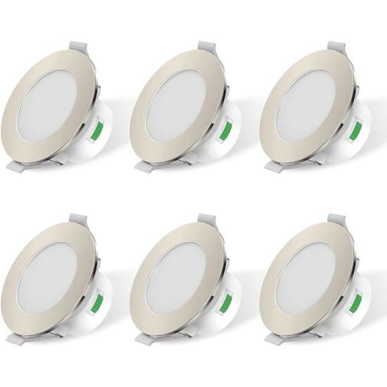 Lot De 6 Spots Encastrables Led Ultra Plat Dimmable 230v 12w Ip44