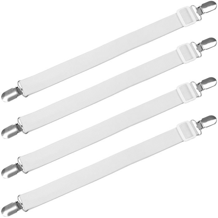 Trixes - 4 attaches de drap réglables avec clips métalliques, sangles ...