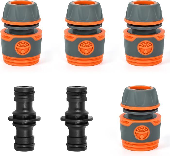 Hose Connector 1/2" Tuyau Rapides Raccord, 3 Pièces Kit De Raccordement De Tuyau D'Arrosage ...