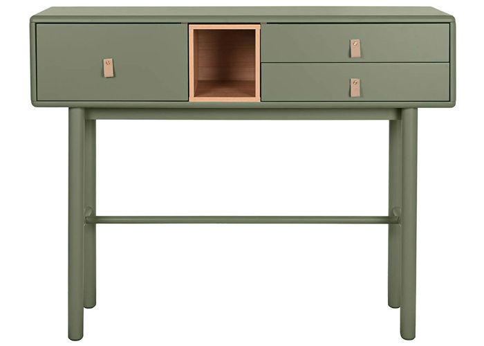 Meuble console, table console en bois coloris vert - longueur 120 x ...