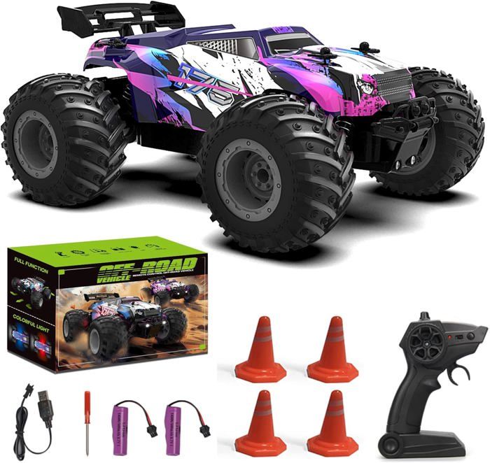 Voiture Télécommandée: 1: 18 Offroad Rc Voiture Avec Lumière Led,2,4 Ghz Tout Terrain Crawlers ...