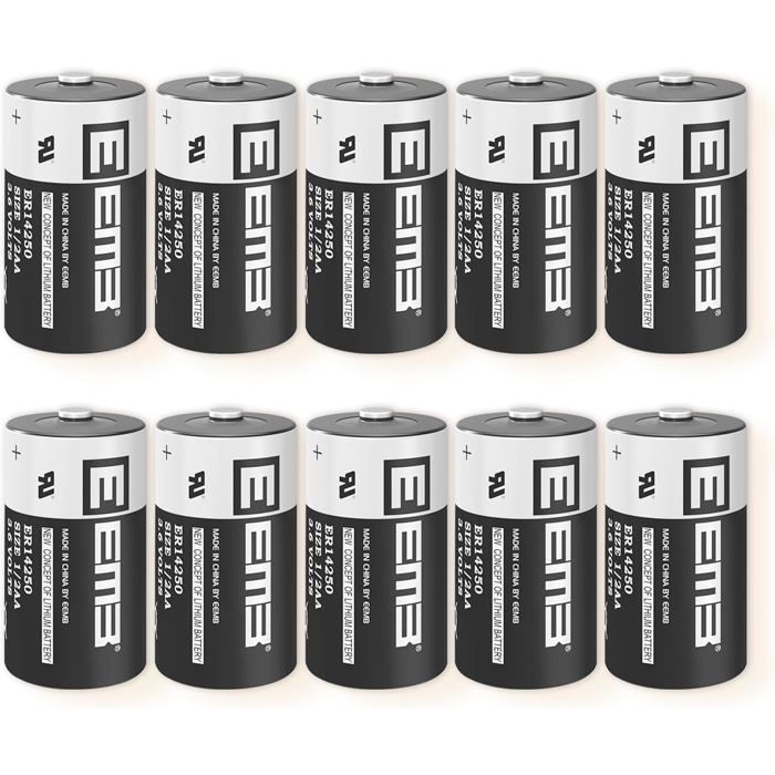 ER14250 Lot de 10 Piles au Lithium 1/2 AA 3,6 V 1200 mAh au chlorure de ...
