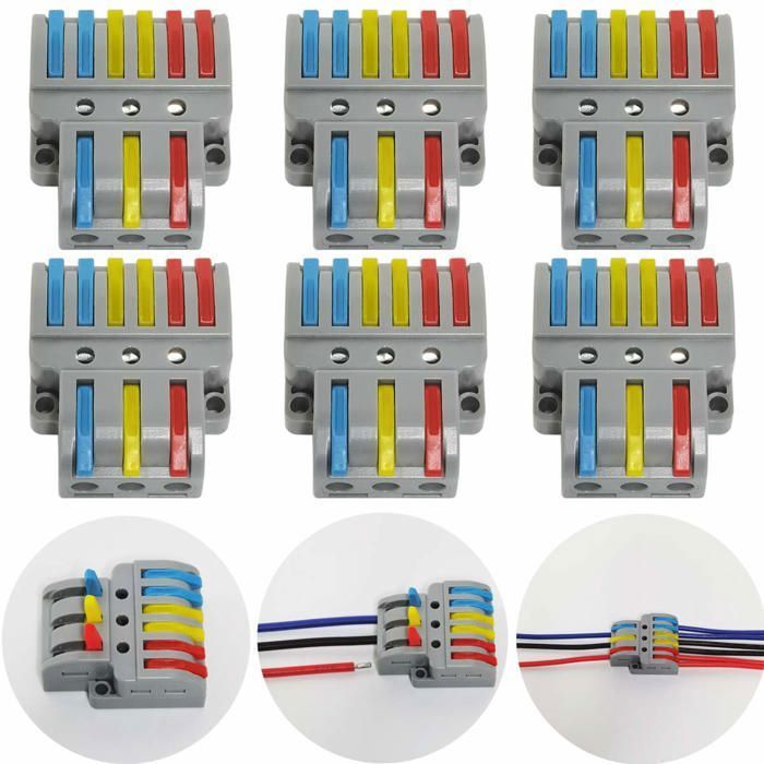 Connecteur Electrique,6 Pcs Bornier Electrique,avec levier de ...