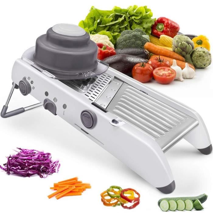 LMETJMA-Trancheuse à légumes à mandoline réglable en acier inoxydable ...