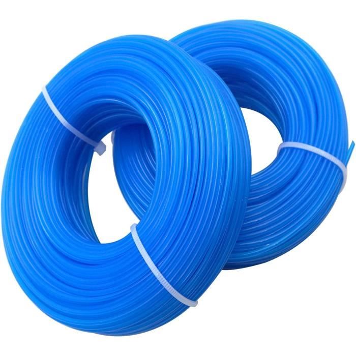 1,6 mm de diamètre au total 100 m de fil rond en nylon pour débroussailleuse de parc, jardin, 2 ...