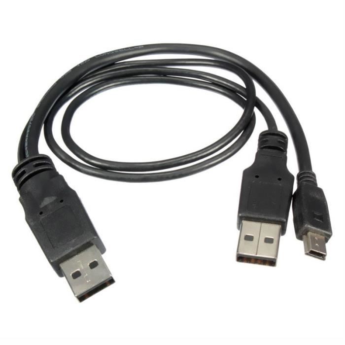 Câble Doubleur USB 2.0 A Mâle vers 1x USB 2.0 A Mâle + 1x Mini USB Mâle ...