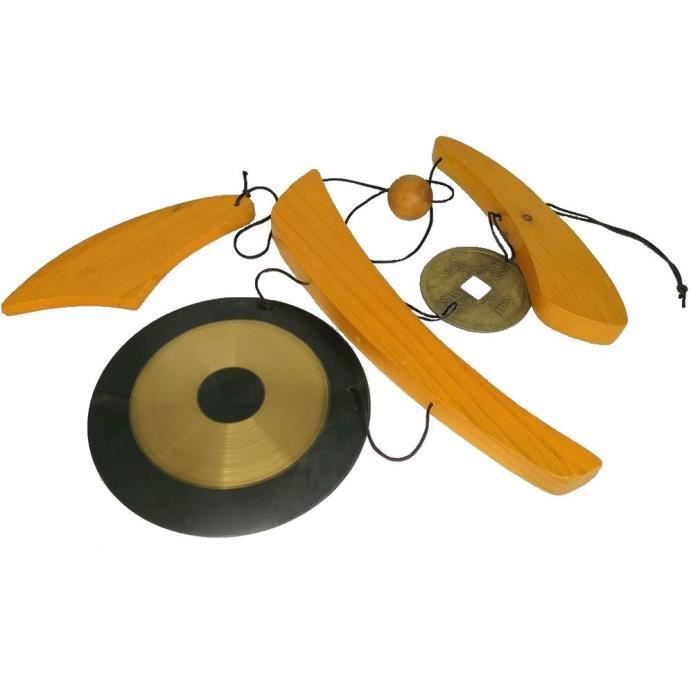 Carillon Zen Asiatique - LA CHINEUSE - Gong de 12 cm - Bois brut et ...