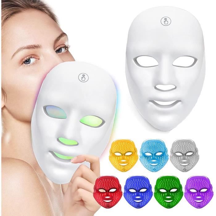 7 Couleurs Ont Mené le Masque de Thérapie de Lumière de Visage, Masque ...