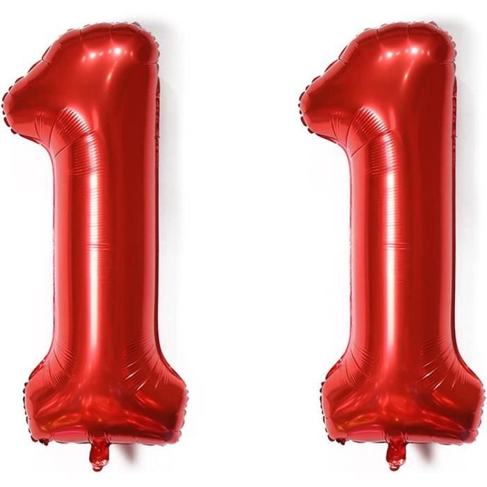 Ballons En Forme De Chiffre 11 - Ballons Rouges - Décoration D ...