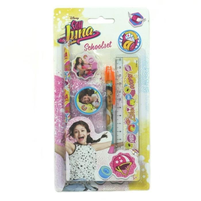 Set de Papeterie - Soy Luna - 6 Pièces - Stylo, Crayon, Règle - Gomme ...