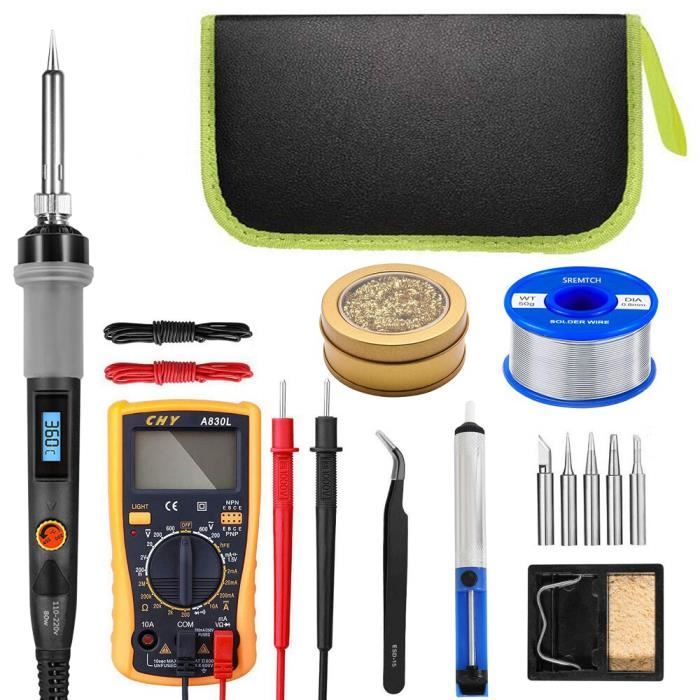 Poste a souder,Kit de fer à souder numérique électrique 80W,avec interrupteur marche-arrêt ...