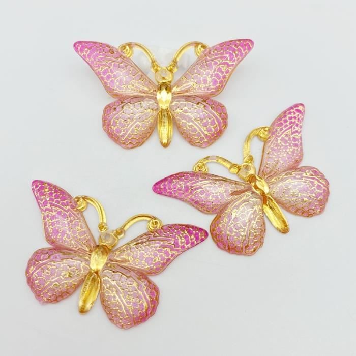 Objets décoratifs - Papillons mixtes - Acrylique - 10 pièces - 23x38mm ...