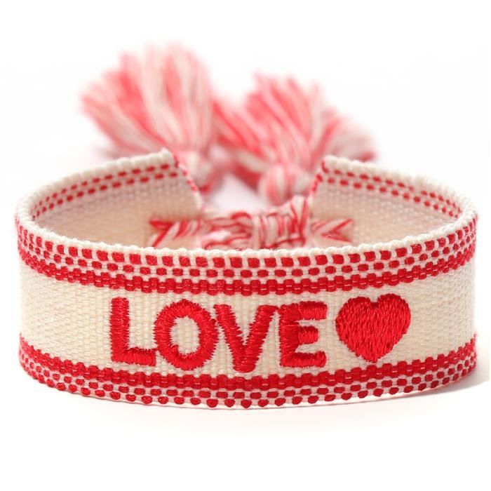 SL1996 - Bracelet brodé avec lettres'amour, Bracelets tressés pour ...