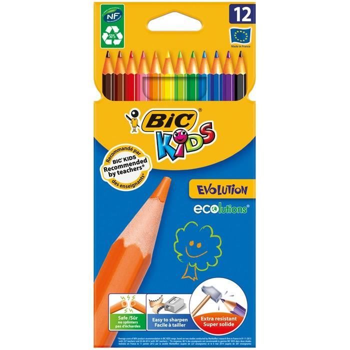 BIC® Kids - Crayons de couleur BIC® Kids Evolution® x12 - Cdiscount ...
