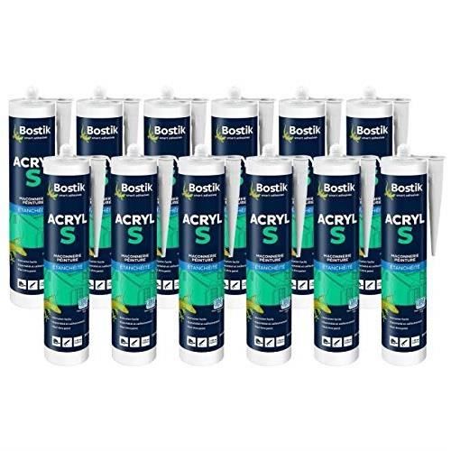 Mastic Acrylique - BOSTIK - Lot de 12 - Blanc - 310 ML - Haute qualité ...