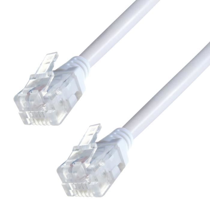 CABLING® RJ11-RJ11 10 m – Câble pour RJ-11 Male-Male téléphone Fixe ...