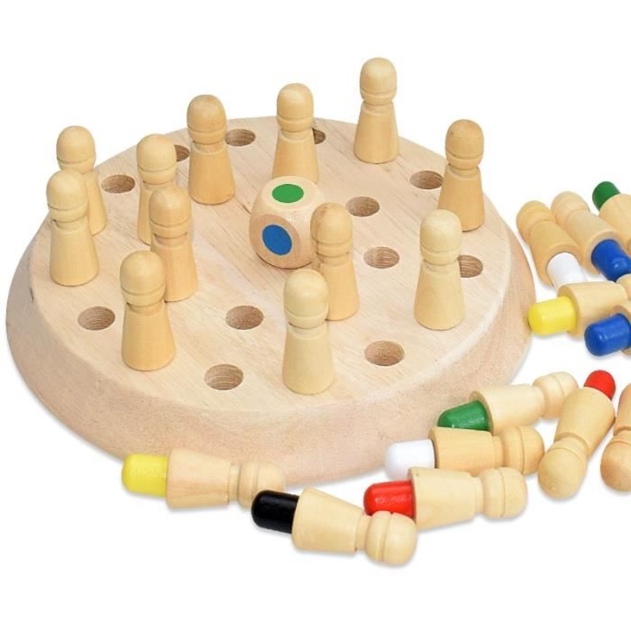 Casse-Tete BBDN0 Enfants en bois mémoire Match bâton échecs amusant jeu ...