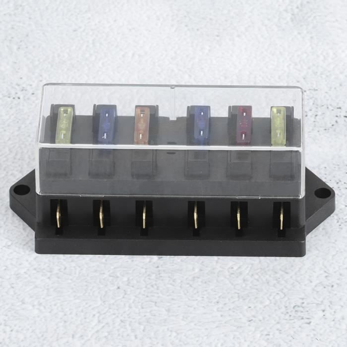 Dioche Boîte à fusibles 6 voies Boîte de Fusible à Lame 6 Voies 12‑36V ...