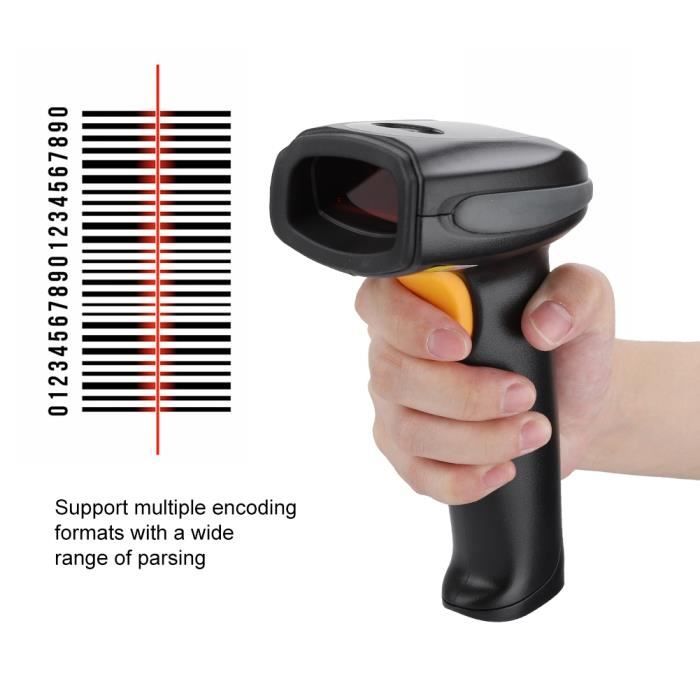 Scanner fil Wireless Barcode Scanner, 433MHz Scanner Gun 32-Bit Barcode ...