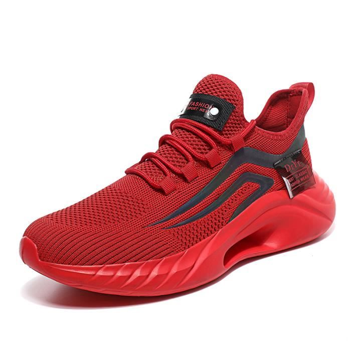 Basket Homme Chaussures Masculines Respirante Baskets Rouge - Cdiscount ...