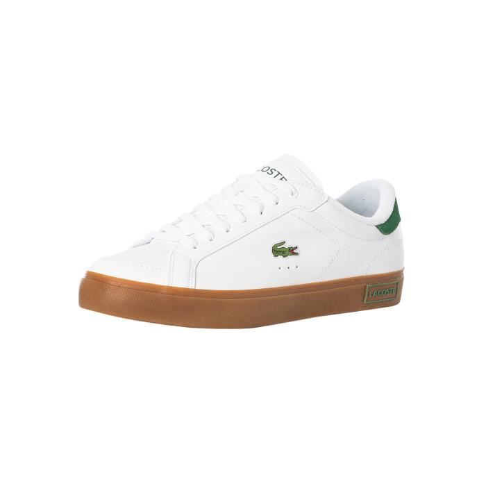 Lacoste Pour des hommes Baskets en cuir Powercourt 123 1 SMA, blanc ...