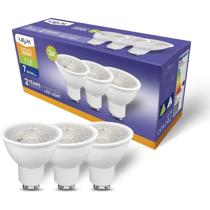 Ampoule Led Gu10 40D 7W, Équivalent À Une Lampe Halogène 50W, Blanc ...
