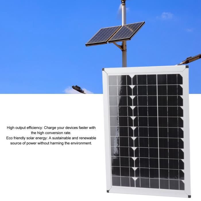 YUH cellule solaire Kit de panneau solaire 100W Module solaire monocristallin avec contrôleur ...