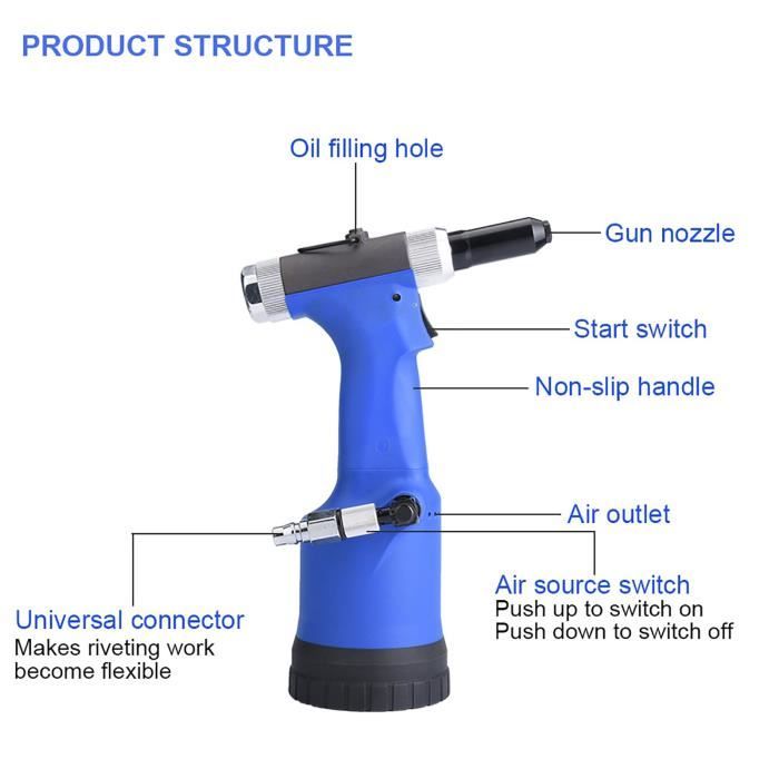 Riveteuse hydraulique KP-708 - ZJCHAO - Pour rivets en aluminium, fer ...