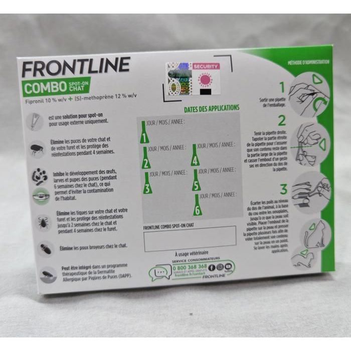 FRONTLINE Combo Chat - Anti Puces, Tiques & Poux broyeurs - Contre ...