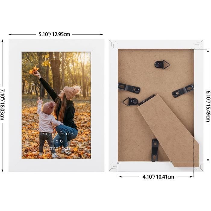 Cadre Photo 10X15 Cm Lot De 12, Cadre Photo Mural Blanc Et À Poser Pour ...