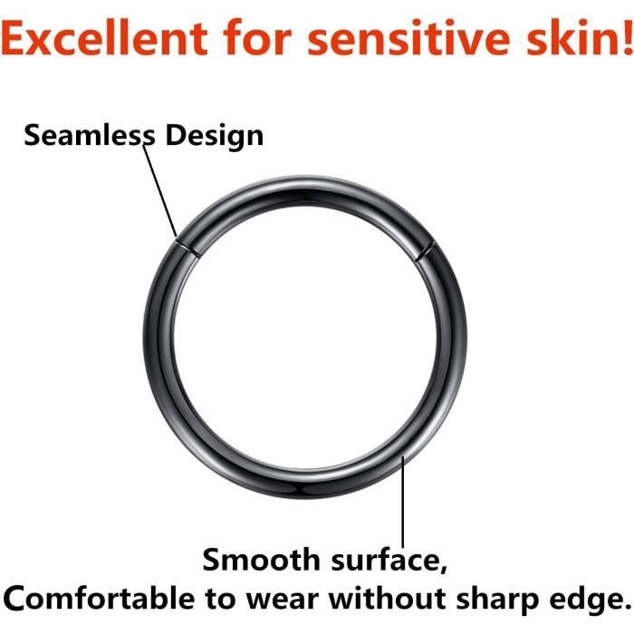 316L Acier Chirurgical Charnière Nasal Hoop Sutum Anneau Corps Piercing ...