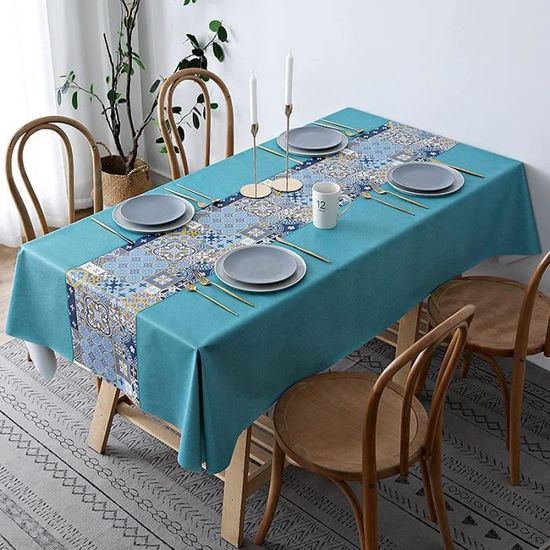 Nappe Rectangulaire PVC - JIALIANG - Bleu - Résistante à l'eau et aux ...