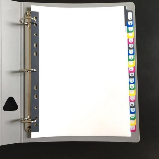 20 feuilles - Classeur De Documents A4 Blanc Pur, Diviseur D'indexation ...