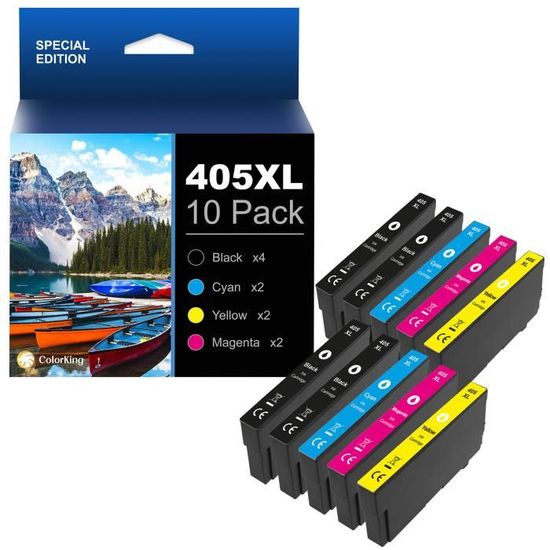 COLORKING 405XL 10 Cartouches d'encre Compatible pour Epson 405 405XL ...