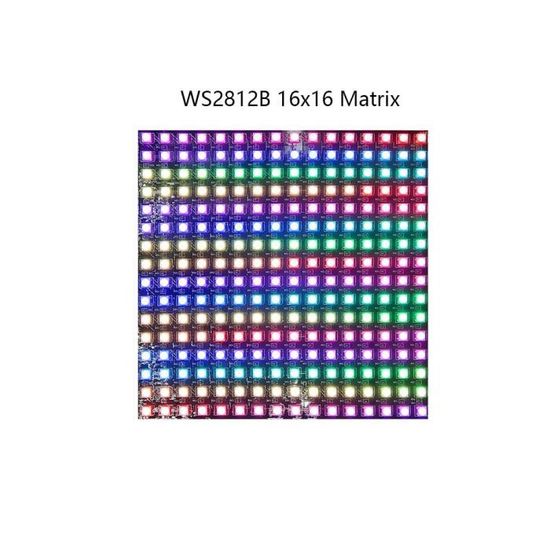BANDE LED,WS2812B 16x16 Matrix--Matrice de pixels numérique LED Flexible WS2812B, 8x8 16x16 8x32 ...