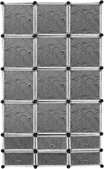 Armoire Penderie 18 Cube Portable Étagère De Rangement Garde-Robe De Rangement Pour Vêtements ...