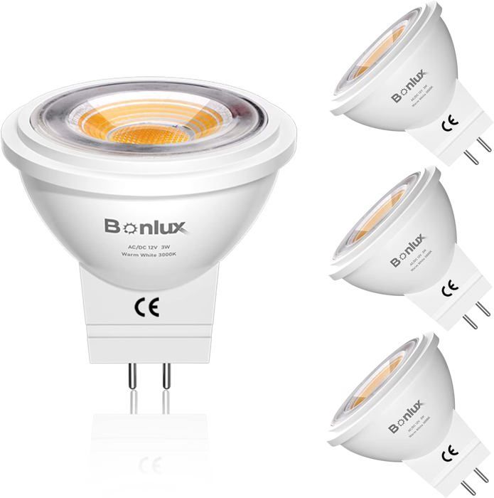 Gu4 Mr11 Led 12v Light 3w Spot Blanc Chaud 3000k Spot Remplacement 35w