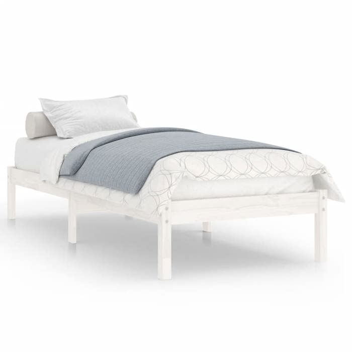 Cadre de lit 1 place - VIDAXL - LL121439 - Bois de pin massif - 90x200 ...