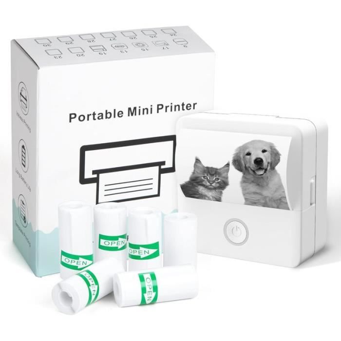 Imprimante avec 5 rouleaux-Mini imprimante autocollante X6, imprimante ...