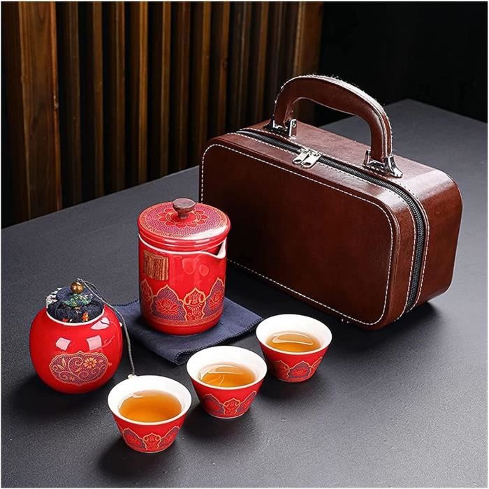 Théière Thebot Set Tea Ensemble De Thé Rouge, Jeu De Thé Céramique ...