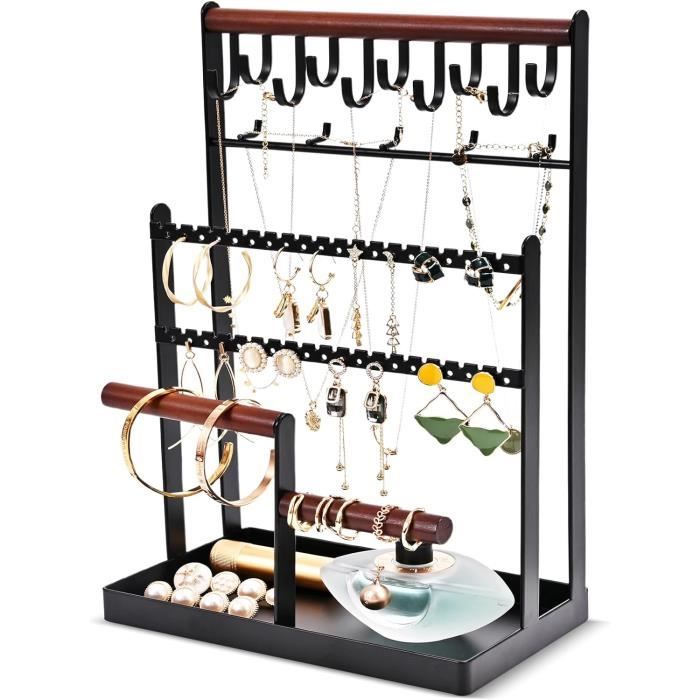 Porte Bijoux Présentoir À Bijoux En Metal Et Bois Durable Avec Plateau ...