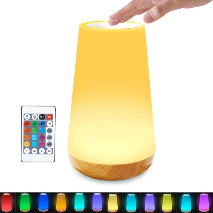 Lampe de chevet LED tactile avec télécommande - 13 couleurs 5 ...