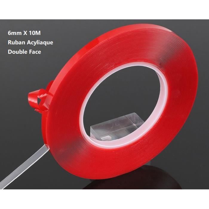 6mm x 10M Ruban Acrylique Adhésif Transparent Double face en Acrylique - Cdiscount Beaux-Arts et ...