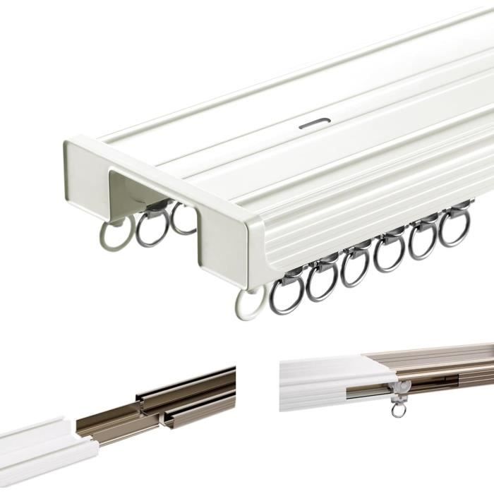 Rail De Rideau 1M~5M Camping Car Rail Pour Rideaux En Aluminium Double ...