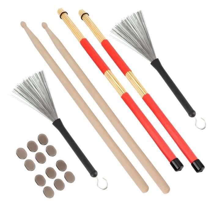 Rampe De Tambour Kit De Baguettes Rute Brush Damper Drum Set ...