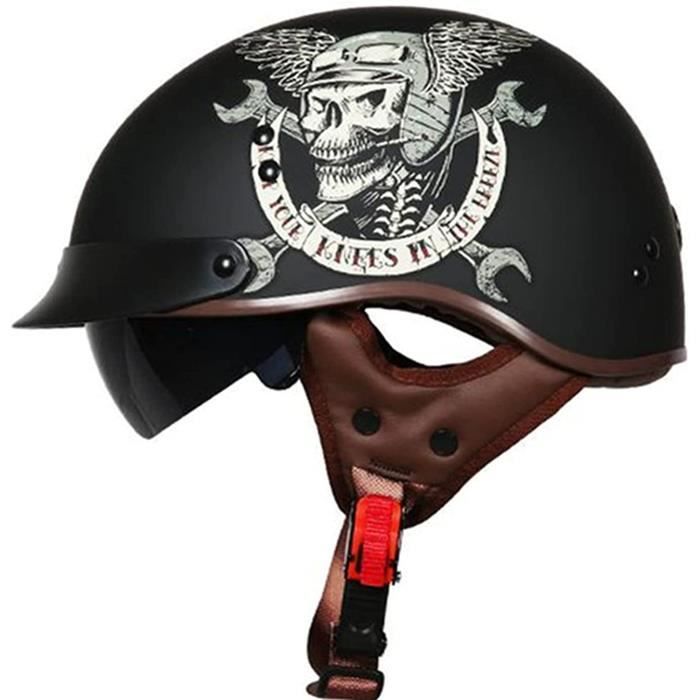 Casque semi ouvert moto retro demi-casque de moto casques bols pour ...
