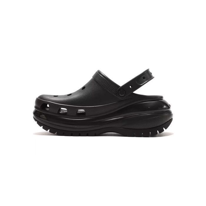 Sabots Crocs Classic Mega Crush - Noir - Homme - Plateforme - Bride au ...