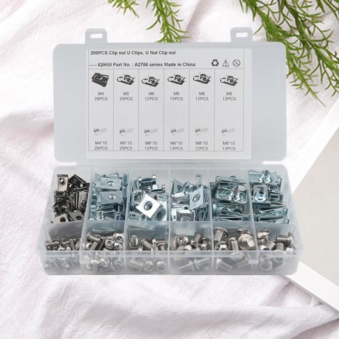 200Pcs Clip Nut Type B Reed auto-taraudant Pièces de modification pour ...